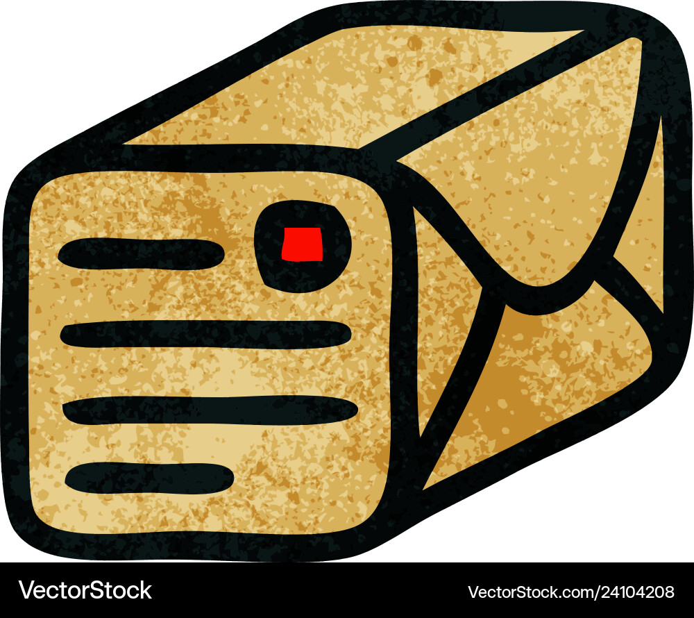 Retro grunge texture cartoon paper parcel Vector Image