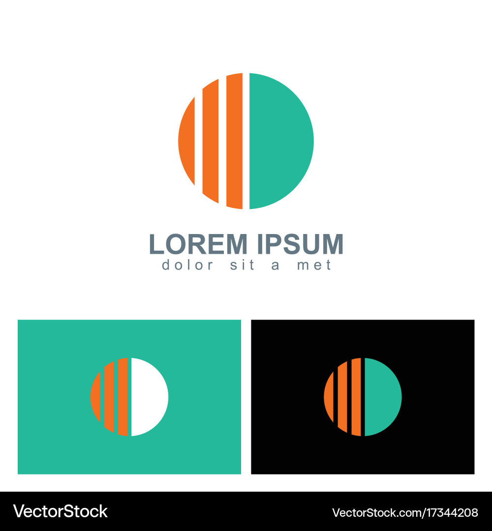 Round line abstract company logo Royalty Free Vector Image