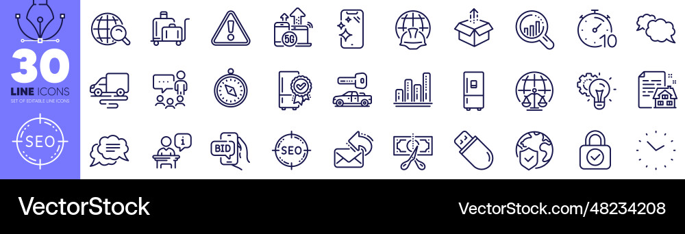 Smartphone clean time and people chatting line Vector Image