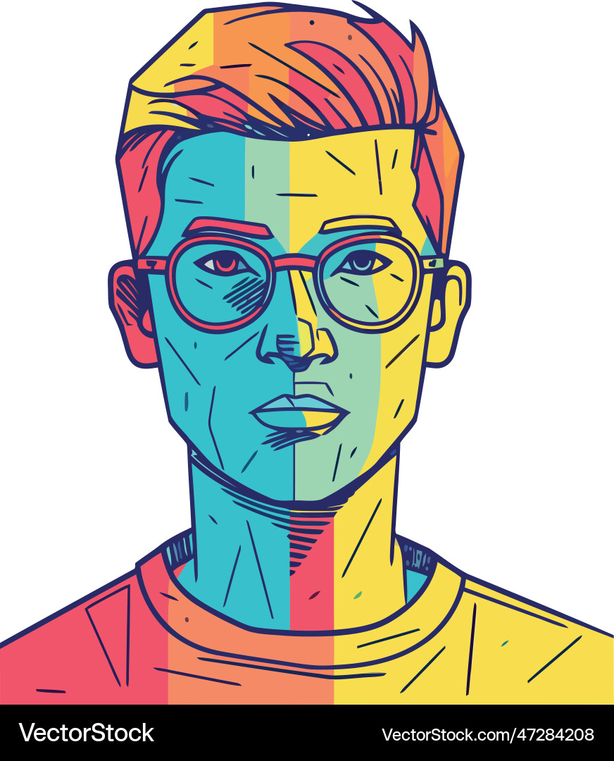 Smiling man with eyeglasses a modern avatar Vector Image