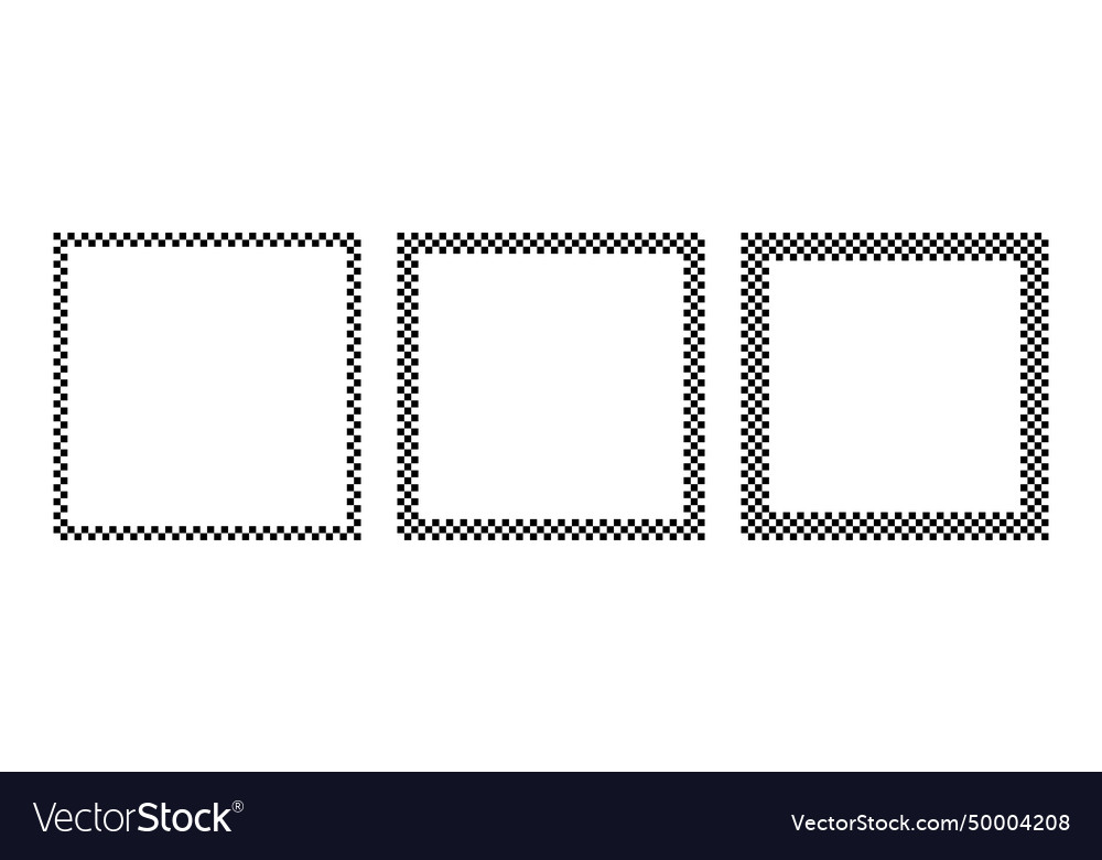 Square checker frames racing chess borders Vector Image