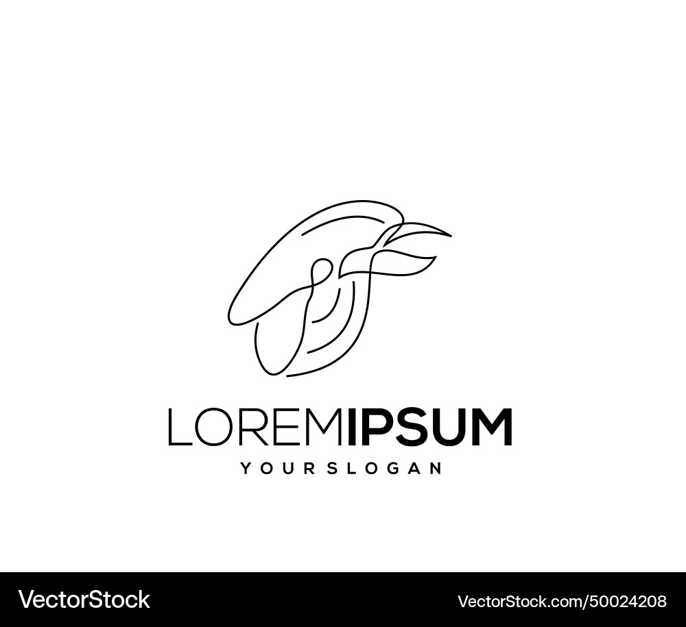 Whale icon hand drawn single line logo design Vector Image