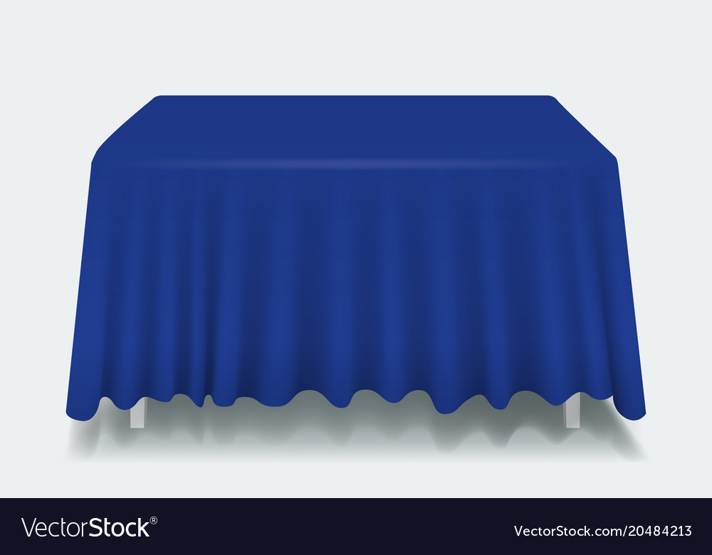 Blue empty rectangular table Royalty Free Vector Image