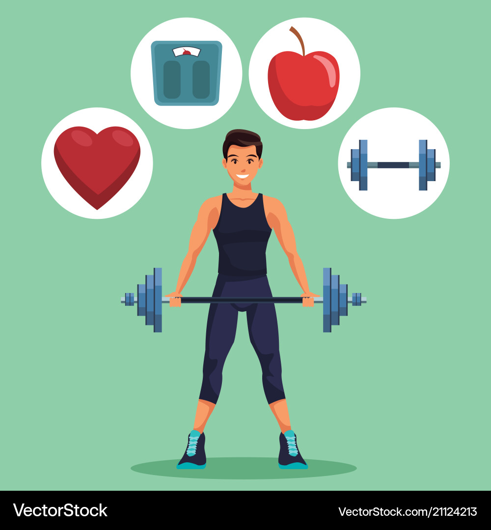 Fitness man cartoon Royalty Free Vector Image - VectorStock