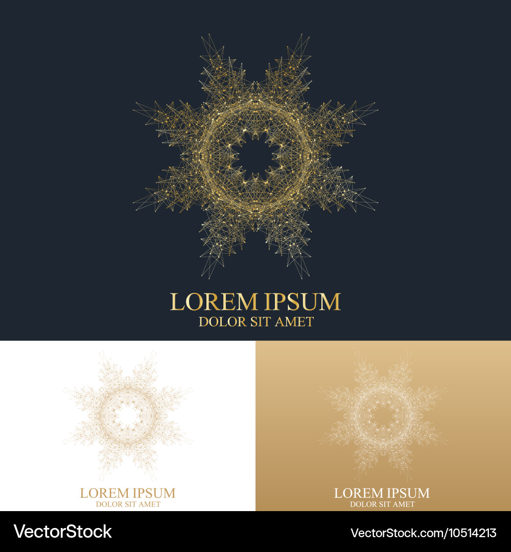 Geometric abstract round form with connected line Vector Image