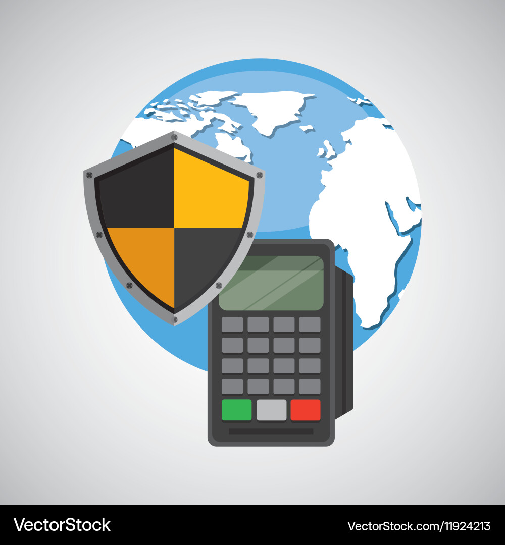 Global finance banking safe shield protection Vector Image