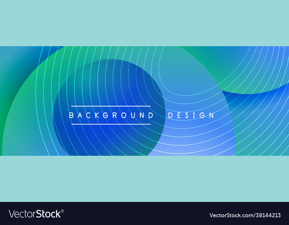 Gradient circles with shadows techno Royalty Free Vector