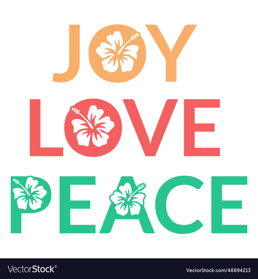 Joy love peace badge Royalty Free Vector Image