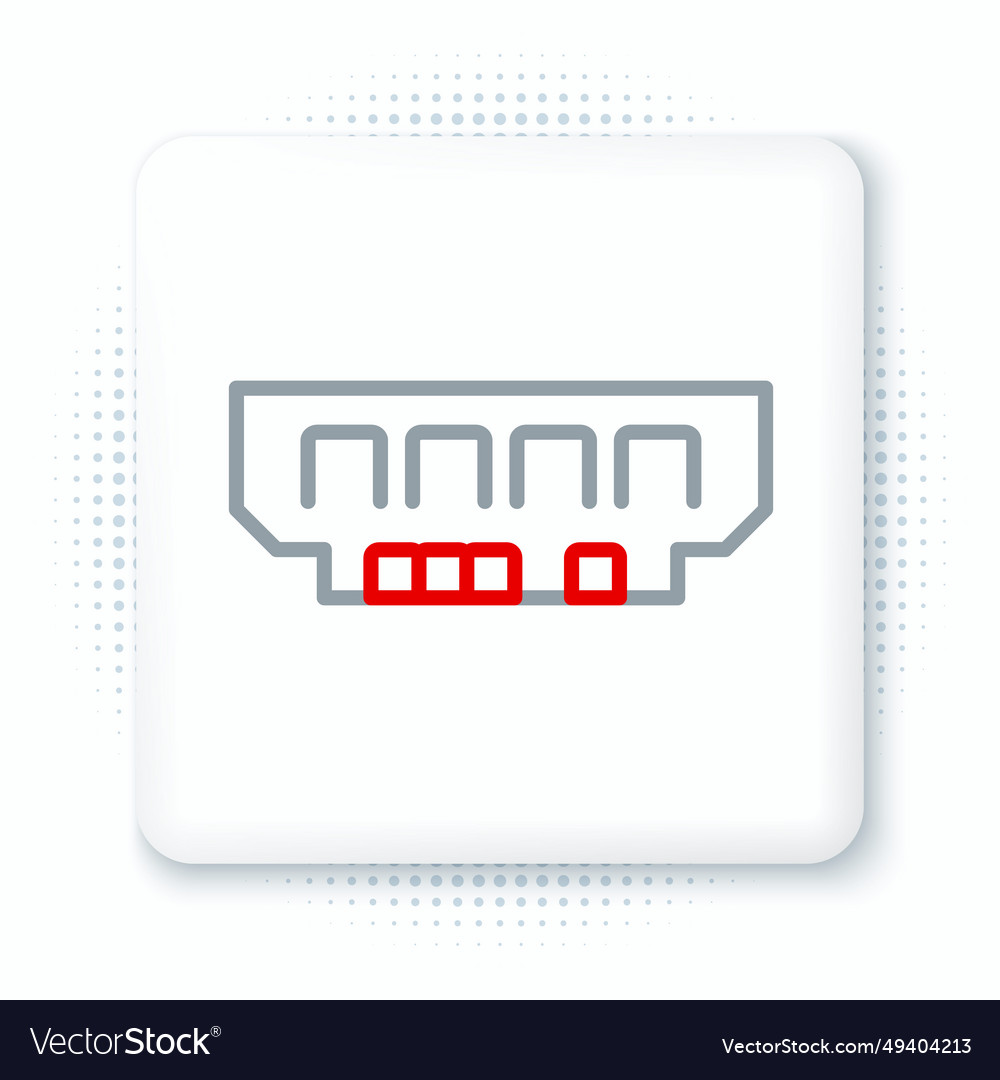 Line ram random access memory icon isolated Vector Image Line ram random access memory icon isolated Vector Image
