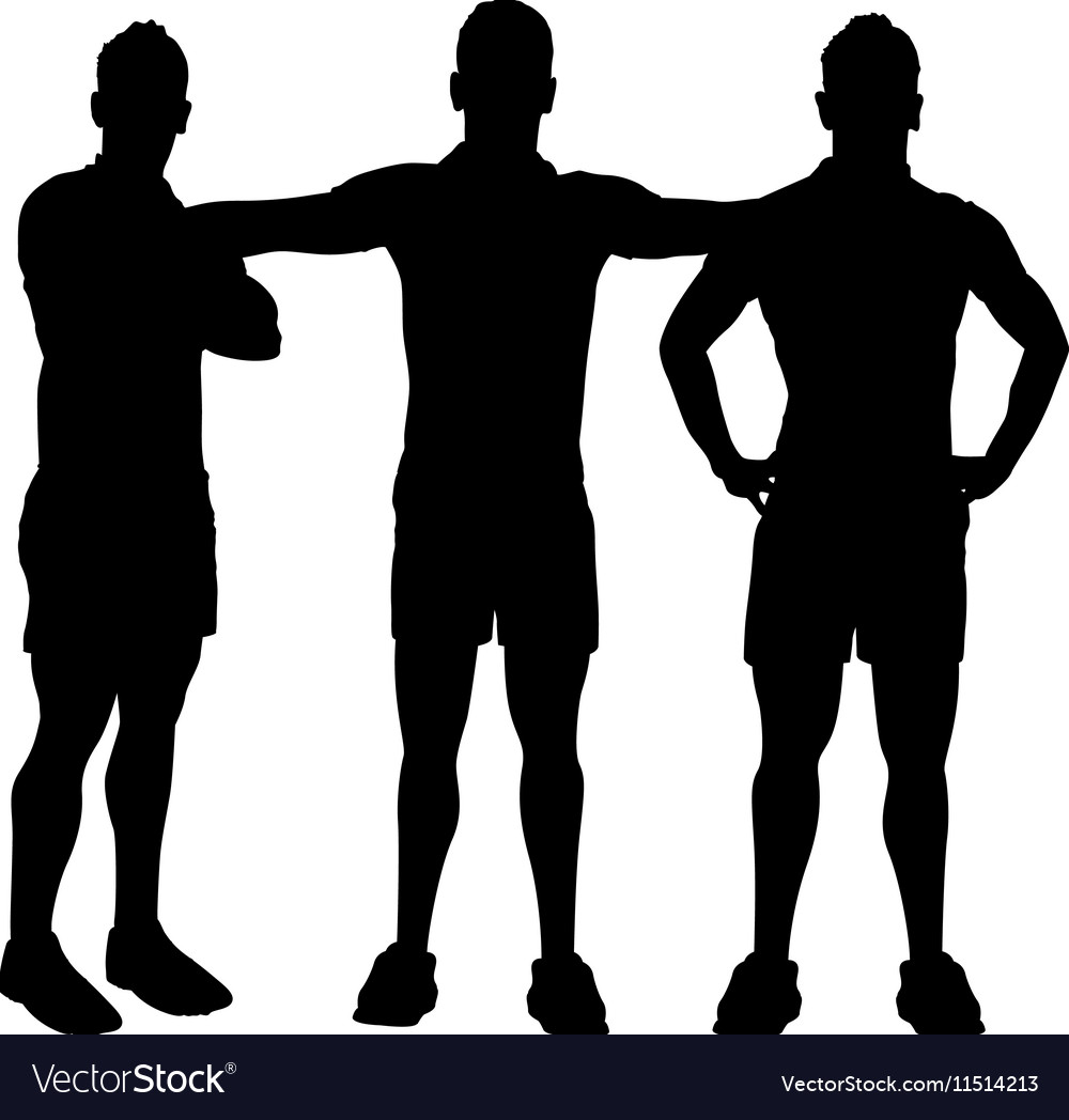 Men group posing Royalty Free Vector Image - VectorStock