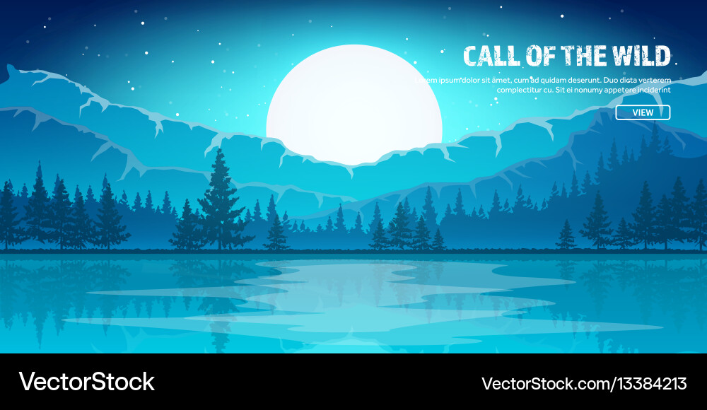 Mountains and forest wild nature landscape Vector Image