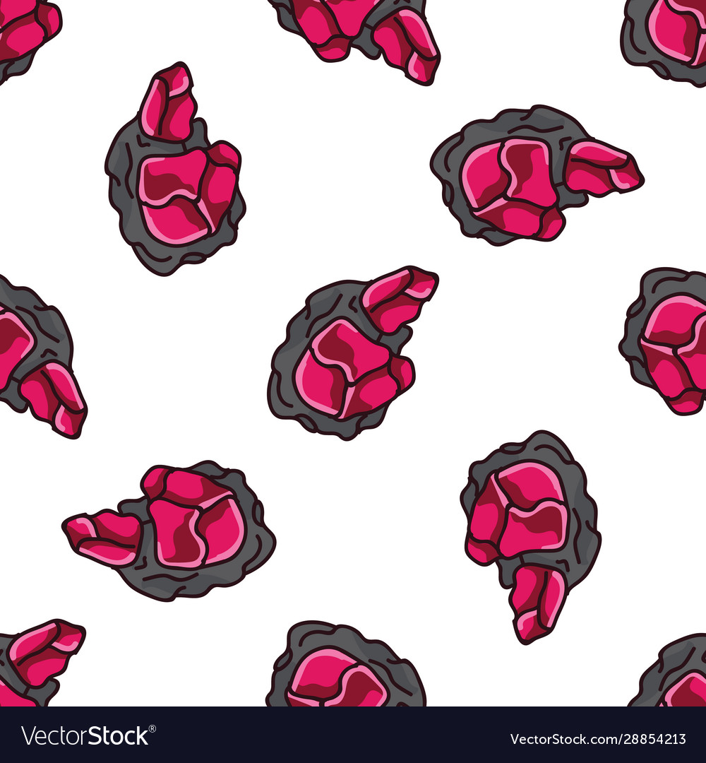 Mystic red ruby crystal seamless pattern Vector Image