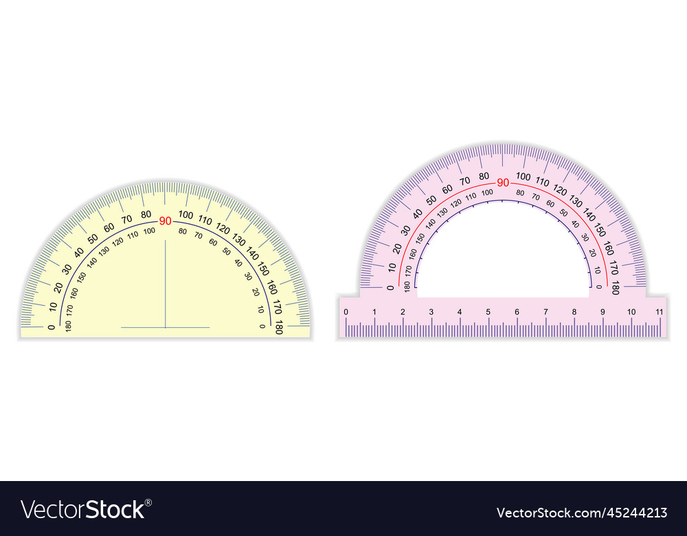 Protactor angles ruler measuring tools Royalty Free Vector