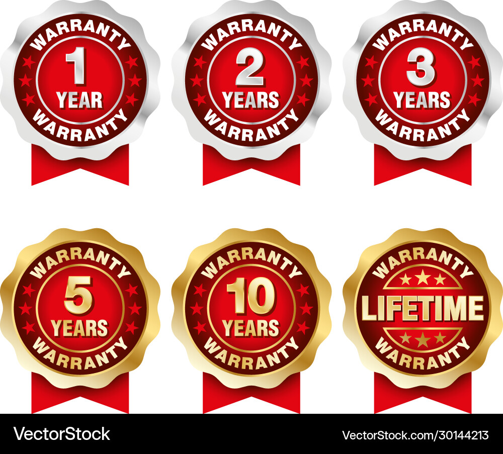 Quality certification warranty badge icon set 1 Vector Image