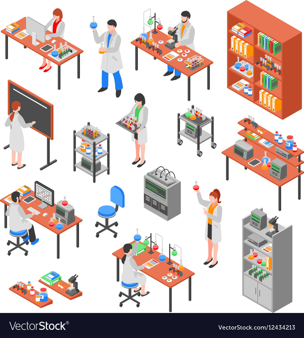 Science lab elements set Royalty Free Vector Image