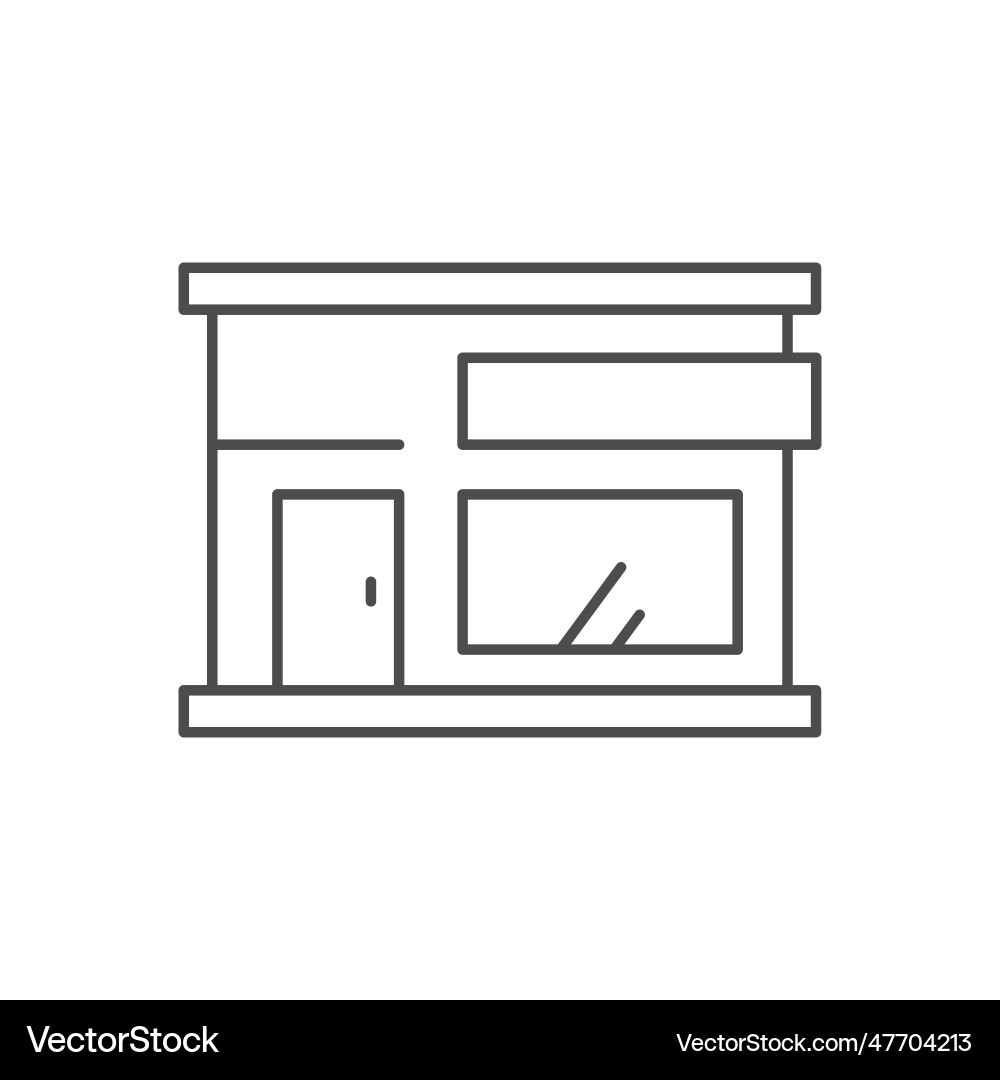 Shop building line outline icon Royalty Free Vector Image