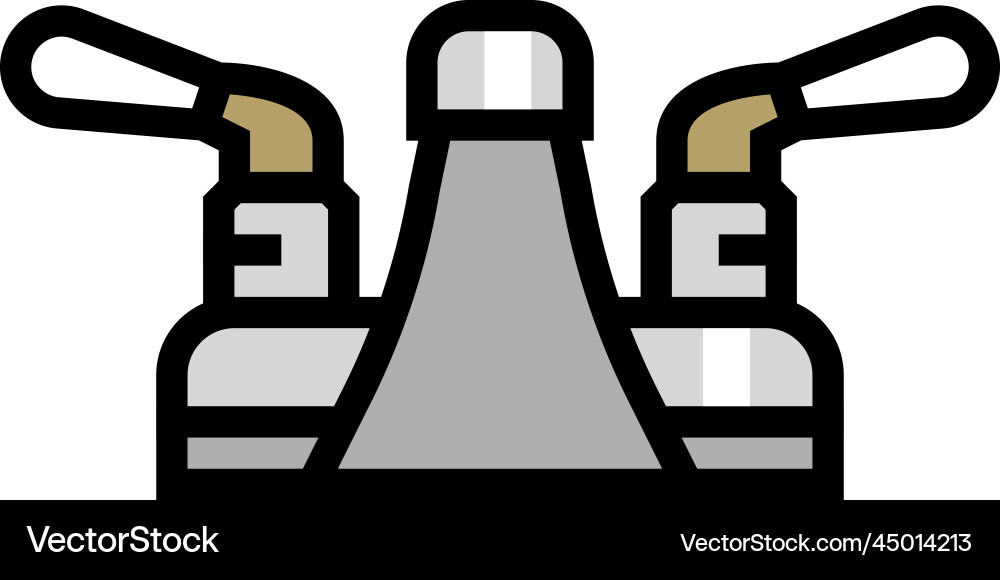 Silver faucet water color icon Royalty Free Vector Image