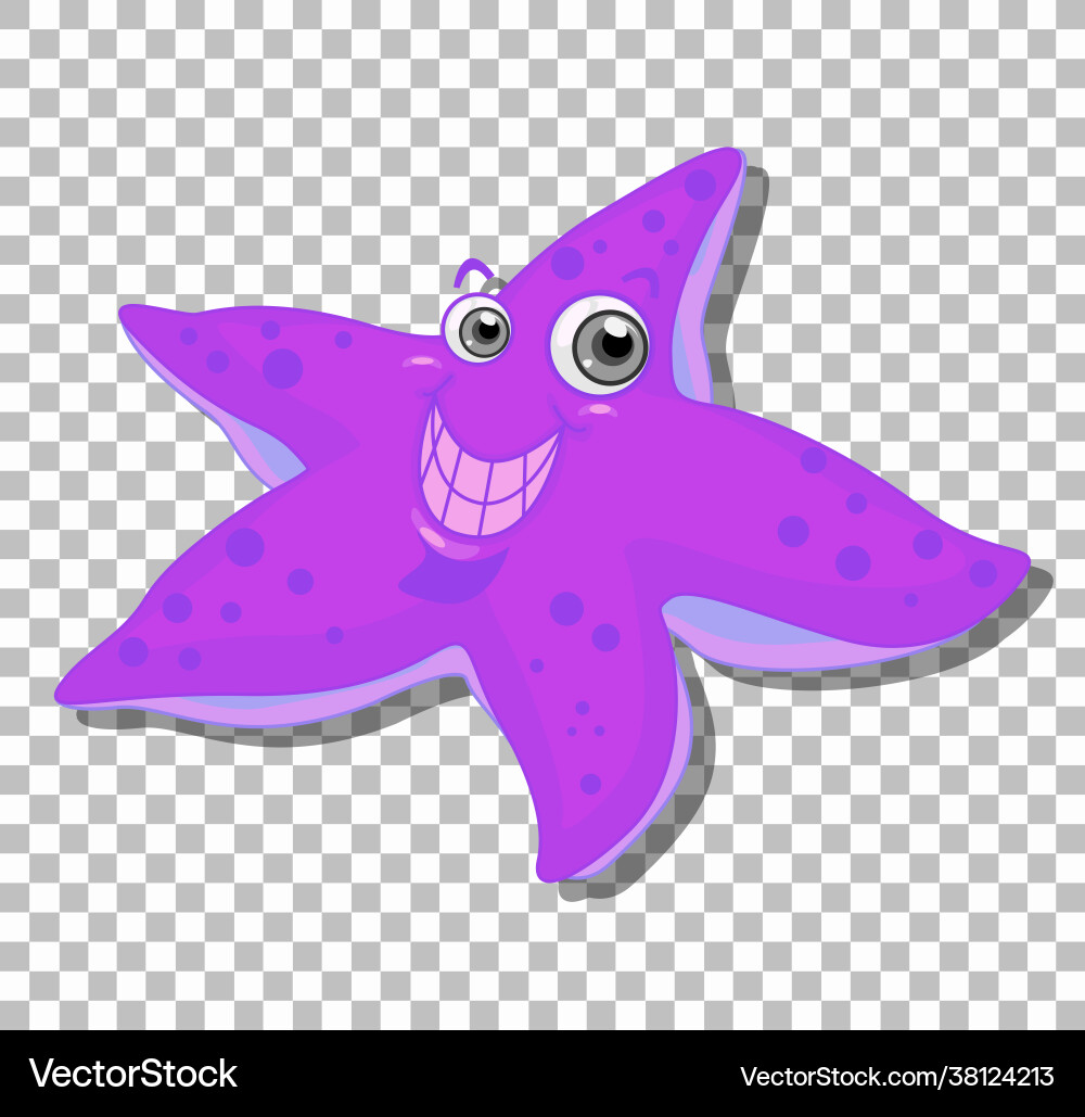 Smiling starfish cartoon character isolated Vector Image