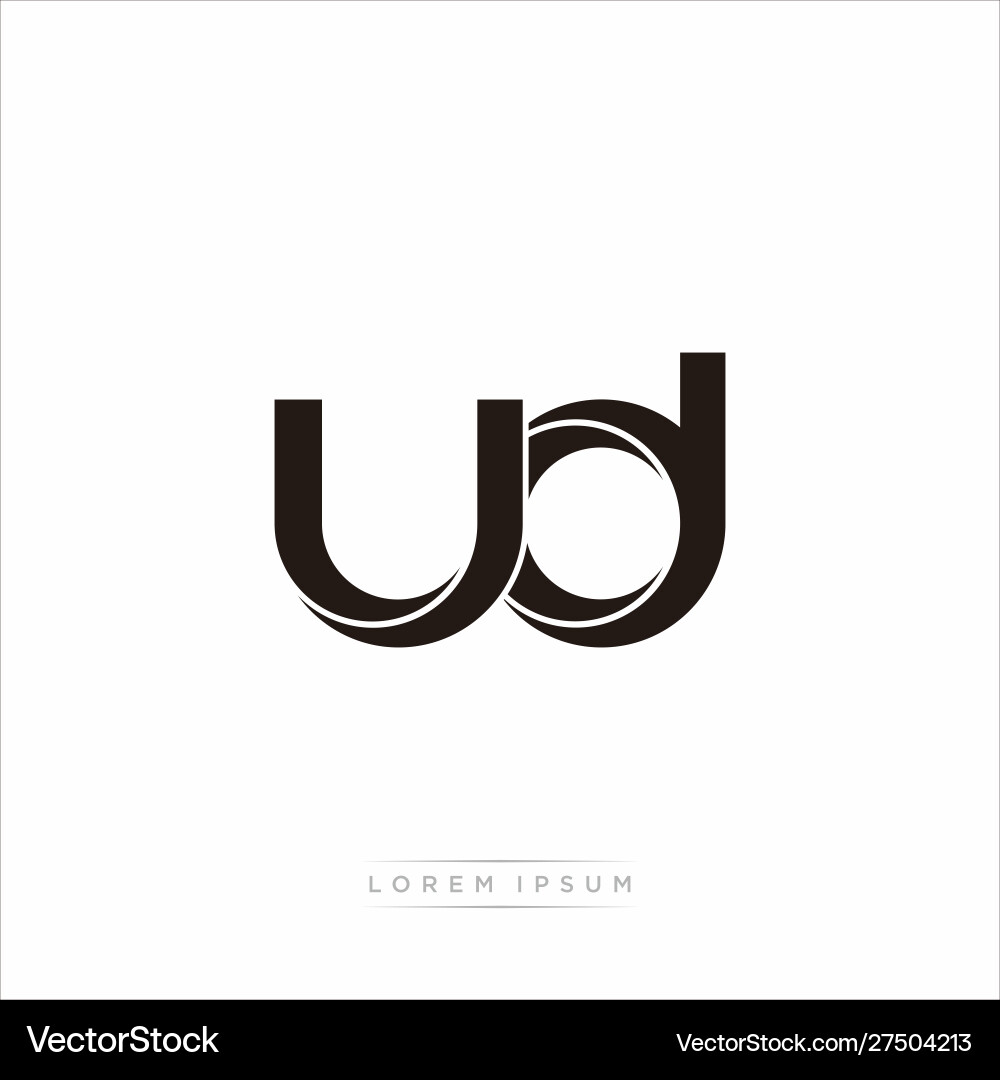 Ud initial letter split lowercase modern monogram Vector Image