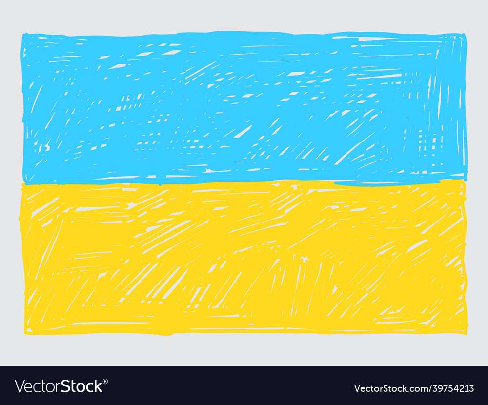 Ukraine flag sketch Royalty Free Vector Image - VectorStock