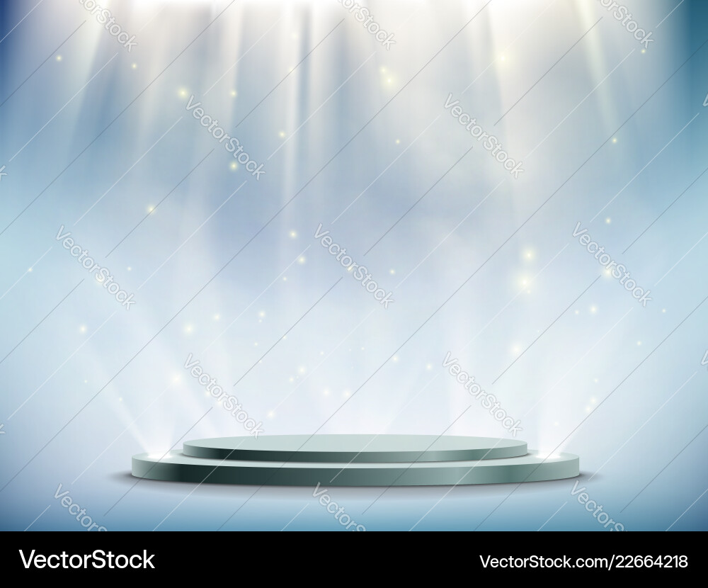 Background of round podium illuminated Royalty Free Vector