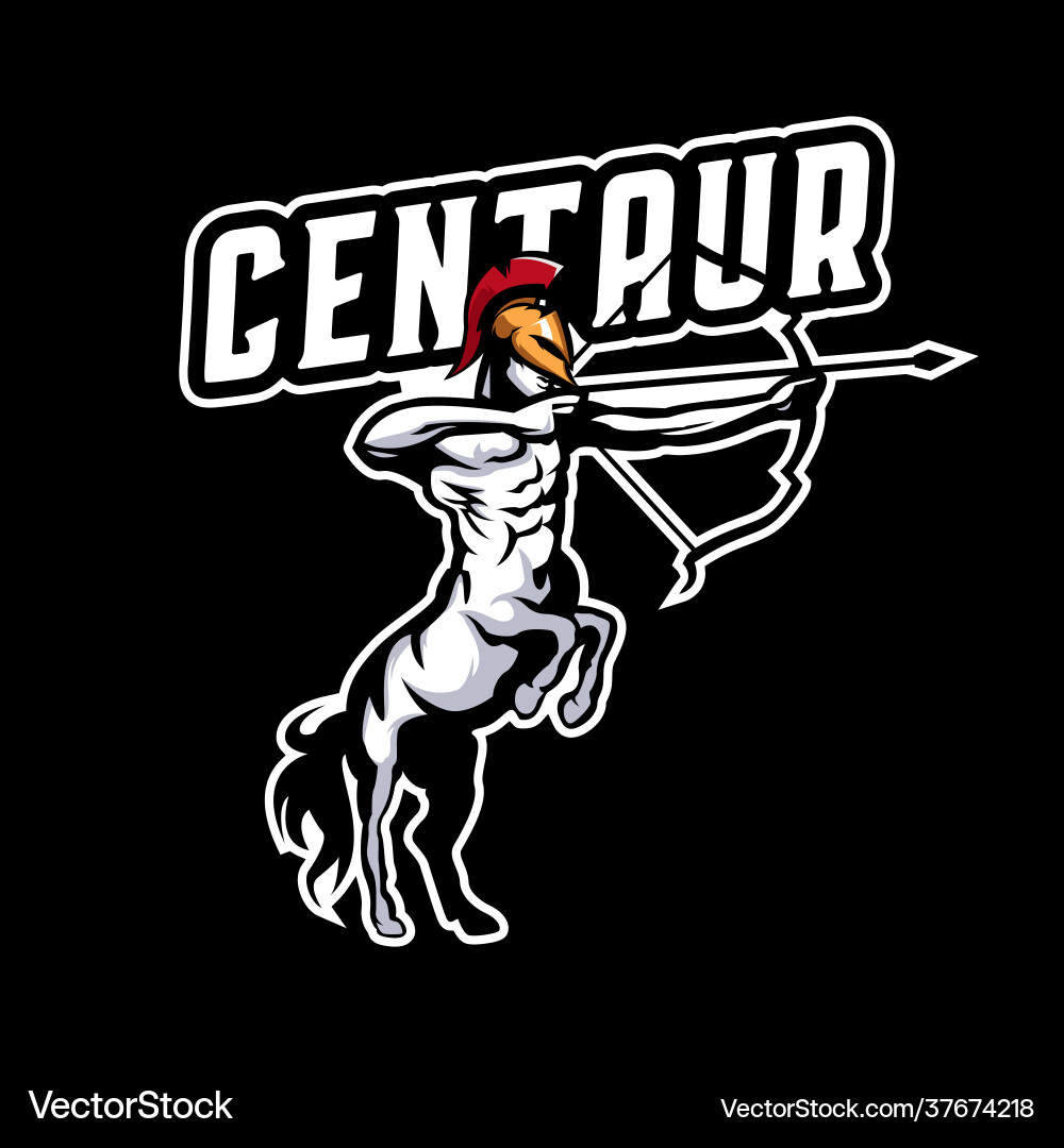 Centaur mascot esport logo Royalty Free Vector Image
