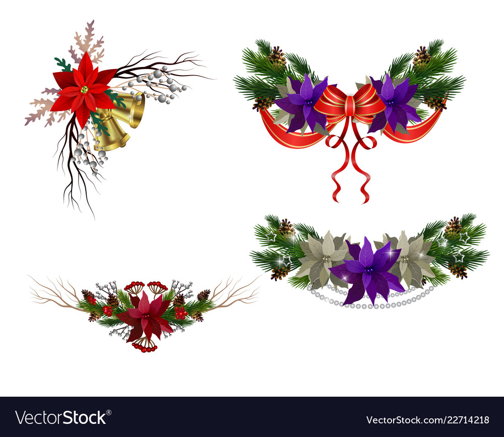Christmas decoration set Royalty Free Vector Image