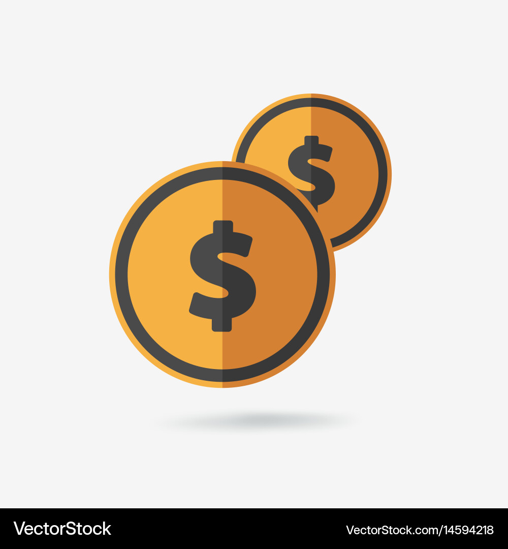 Coins icon with dollar sign Royalty Free Vector Image