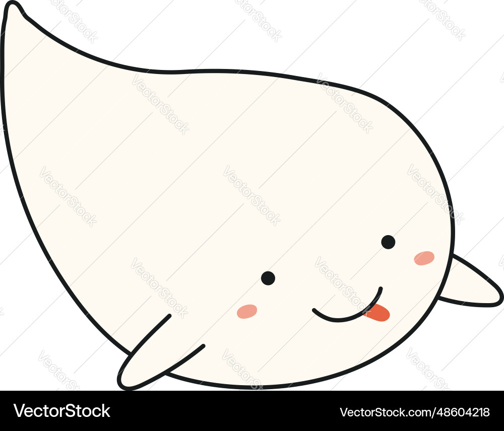 Cute funny flying ghost halloween cartoon Vector Image