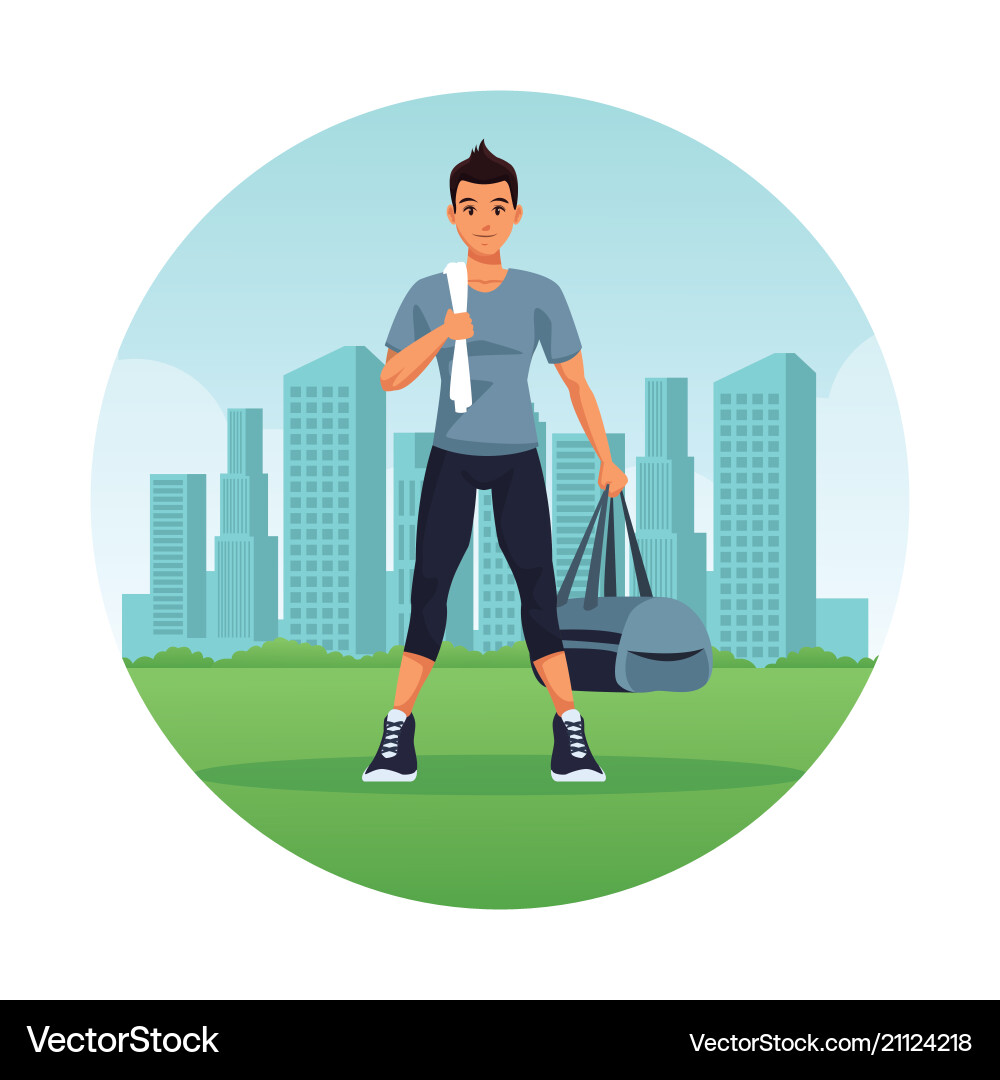 Fitness man cartoon Royalty Free Vector Image - VectorStock