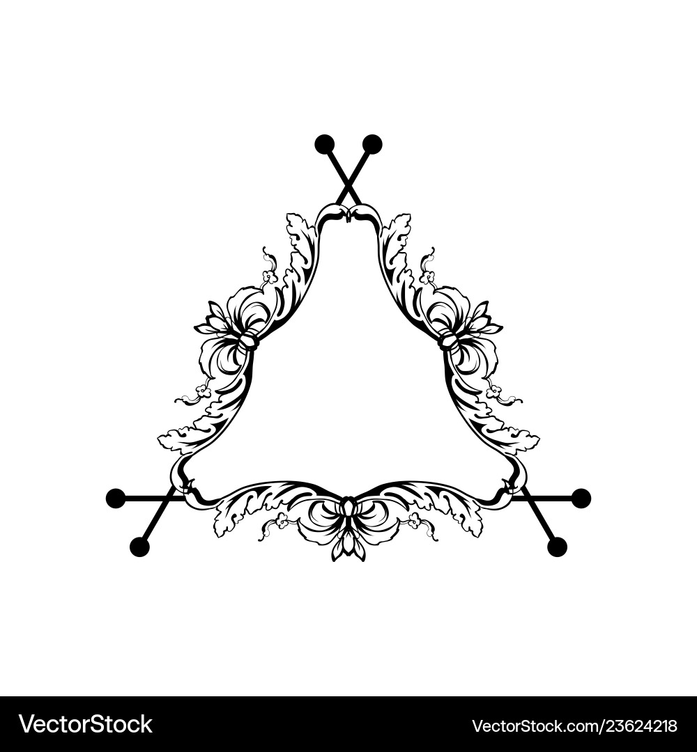 Floral filigree frame isolated on white Royalty Free Vector