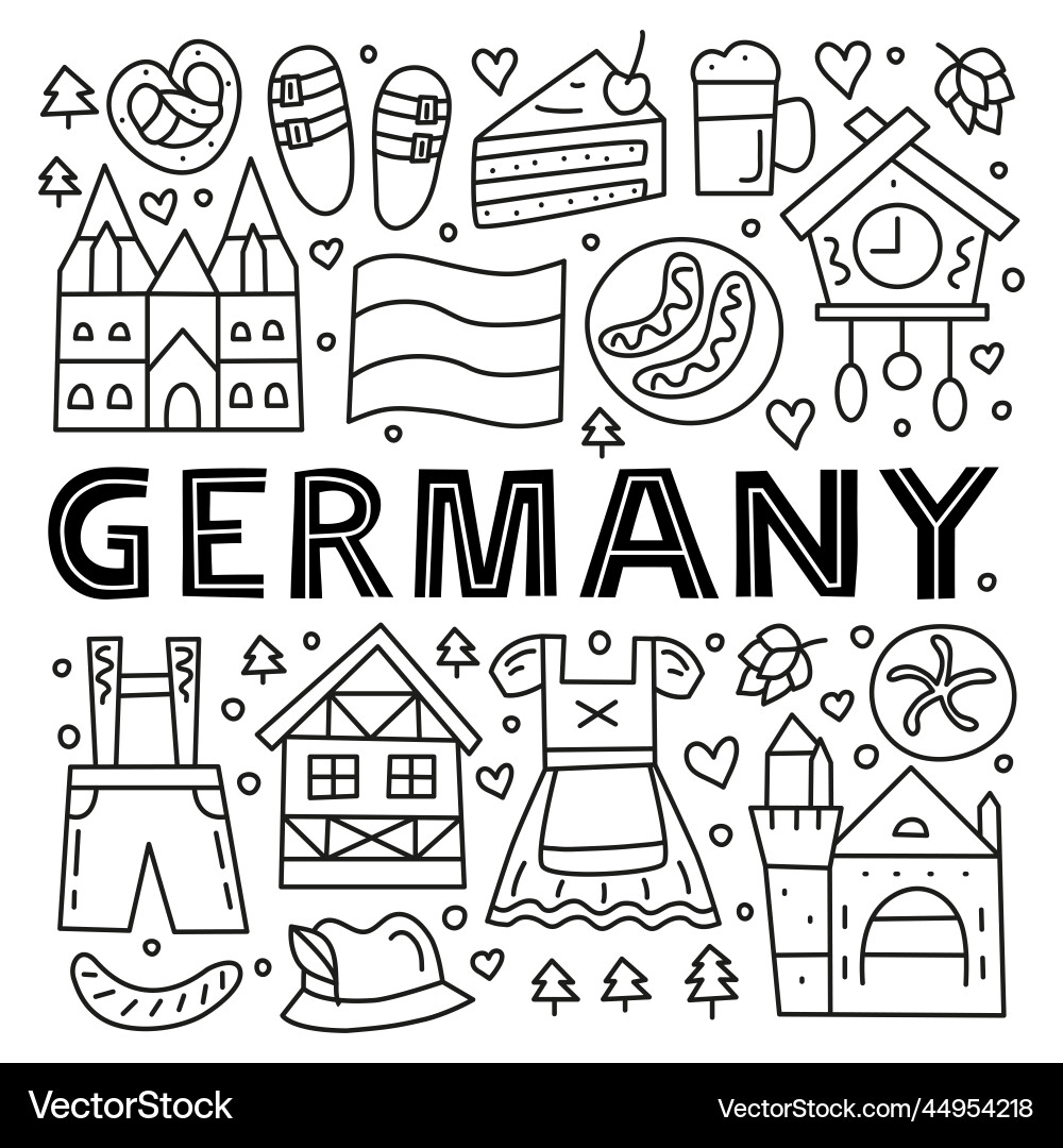German national landmarks and attractions Vector Image