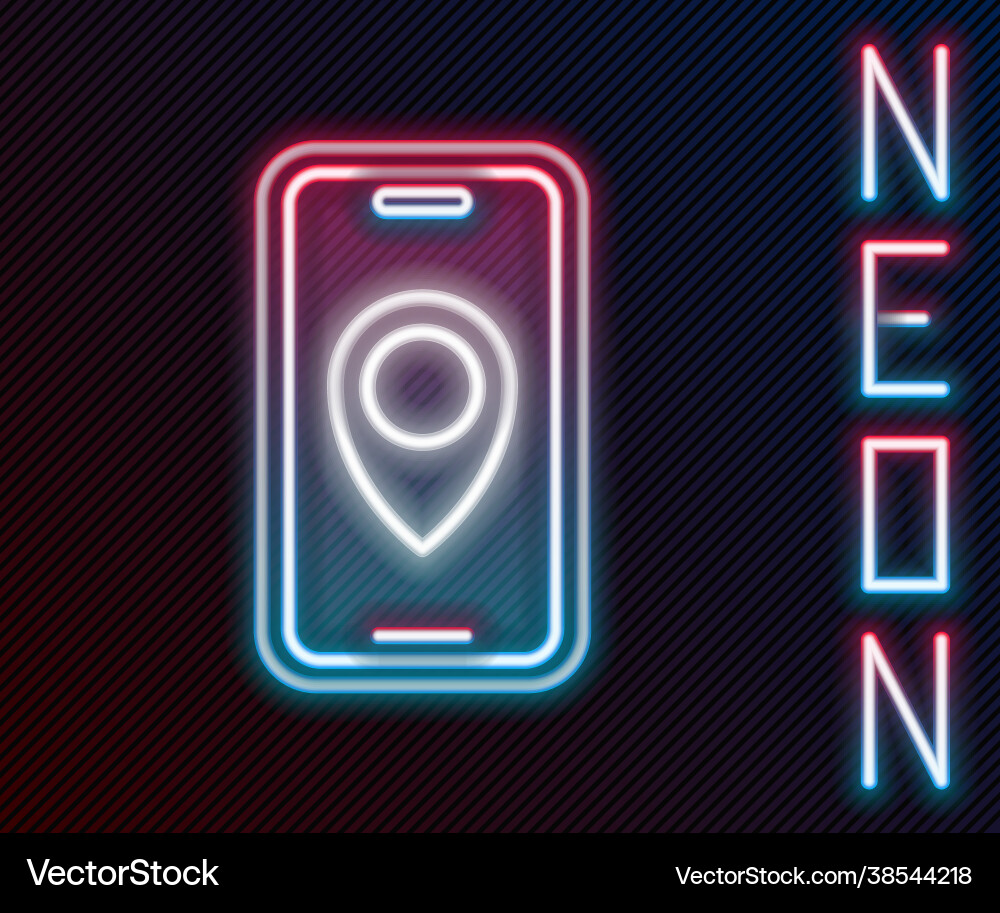 Glowing neon line infographic city map Royalty Free Vector