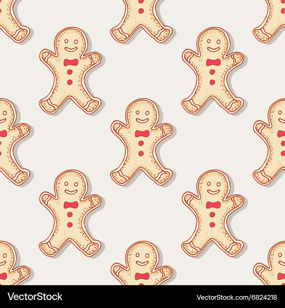 Hand drawn christmas gingerbread man cookies Vector Image