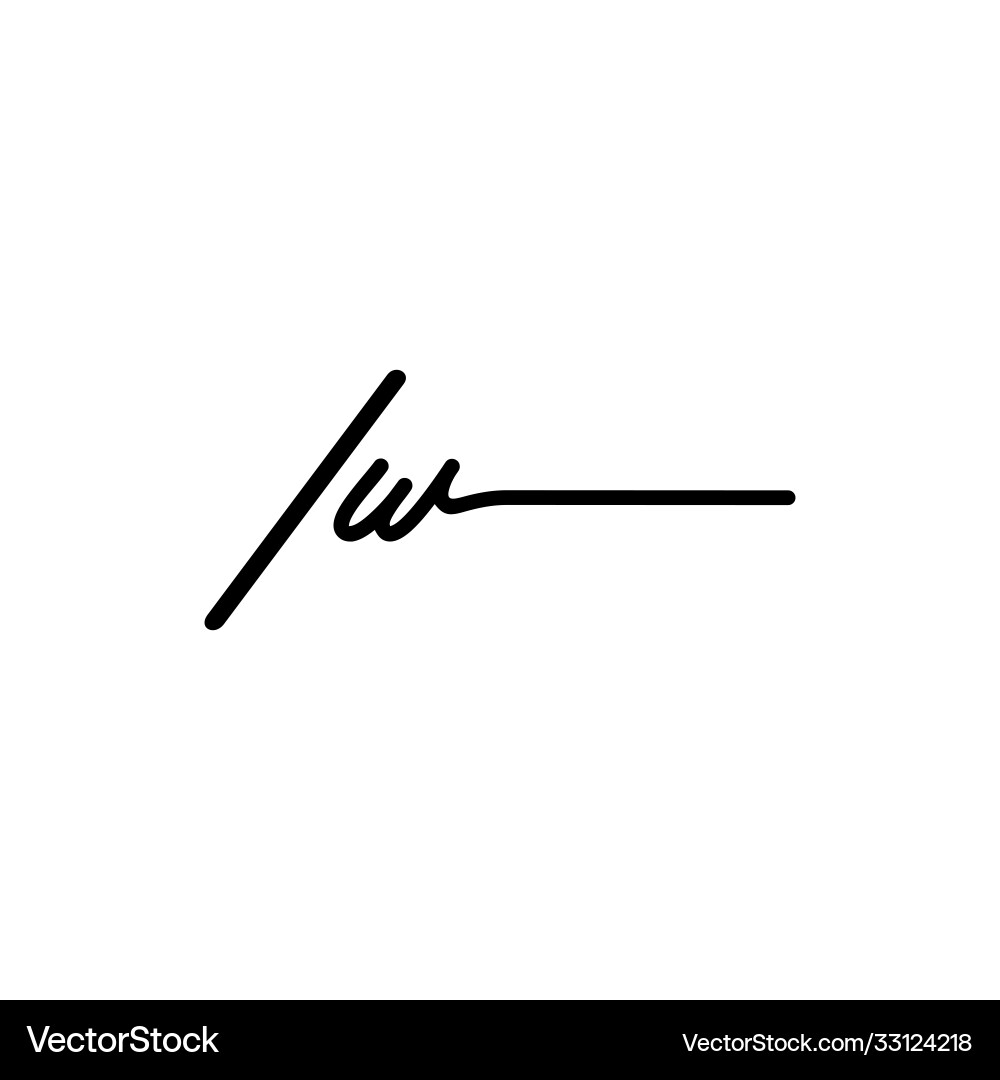 Letter iw signature logo template Royalty Free Vector Image
