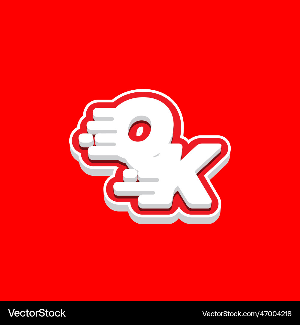 Letter qk fast speed technology modern logo design