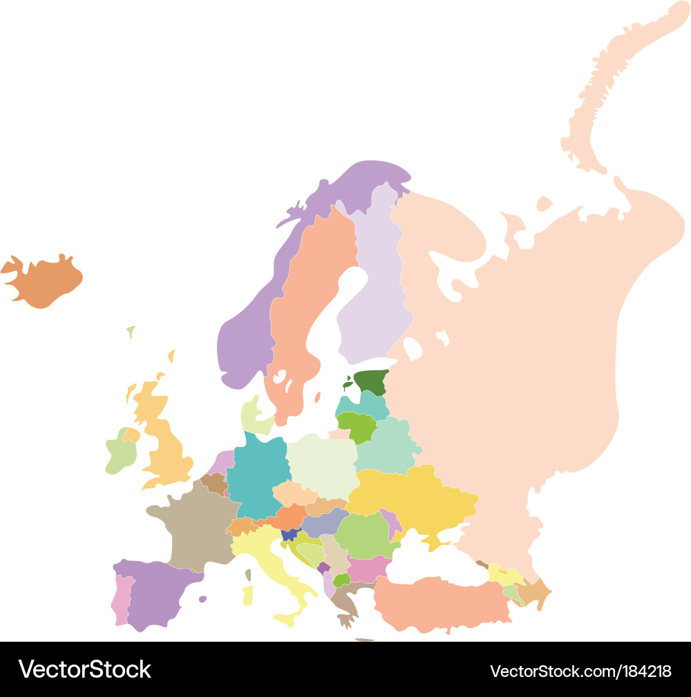 Map of europe Royalty Free Vector Image - VectorStock