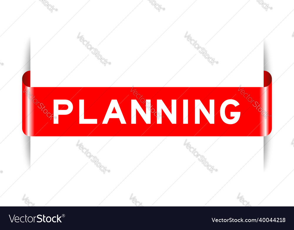 Red Color Inserted Label Banner With Word Vector Image