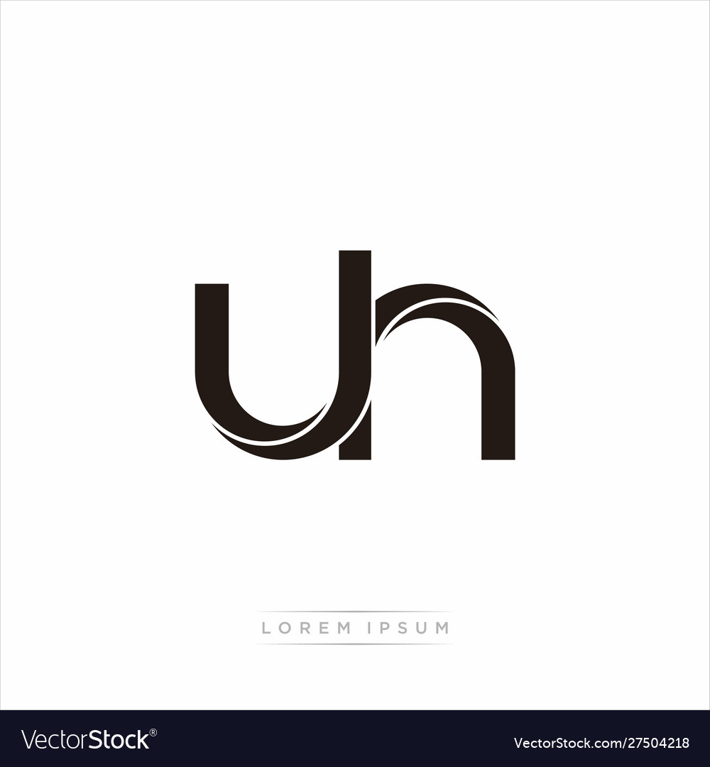 Uh initial letter split lowercase modern monogram Vector Image
