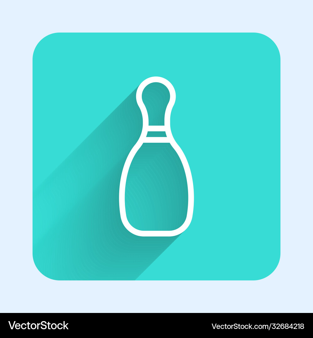 White line bowling pin icon isolated with long Vector Image