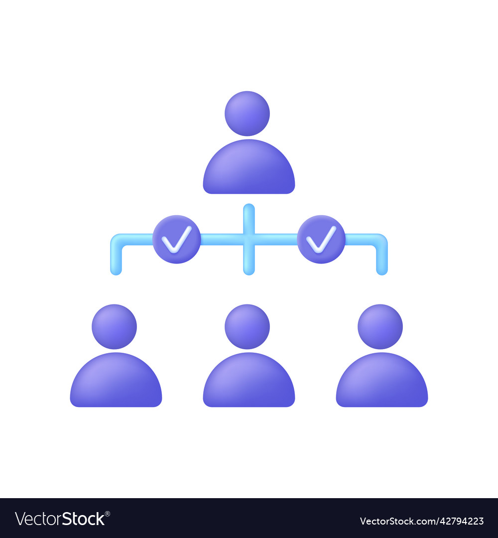 3d hierarchy icon isolated on white background Vector Image