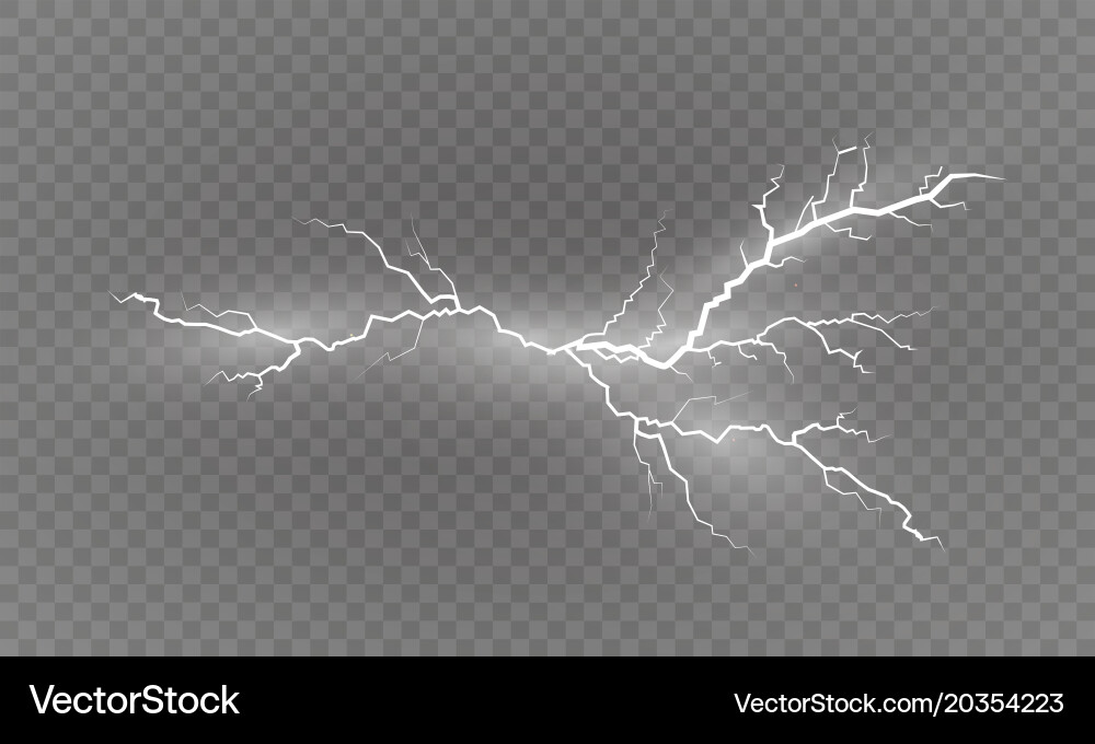 A set of lightning magic and bright light effects Vector Image