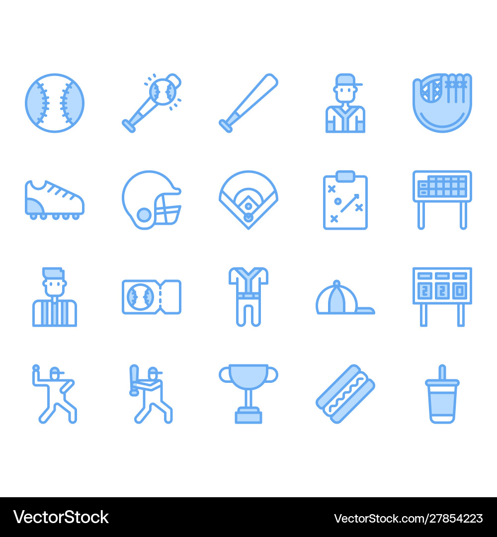 Baseball equipments and activities icon Royalty Free Vector