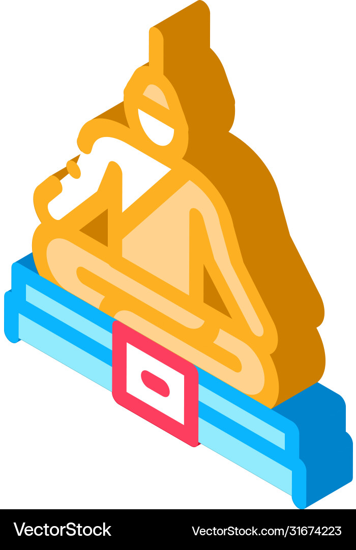 Buddha thai religion statue isometric icon Vector Image