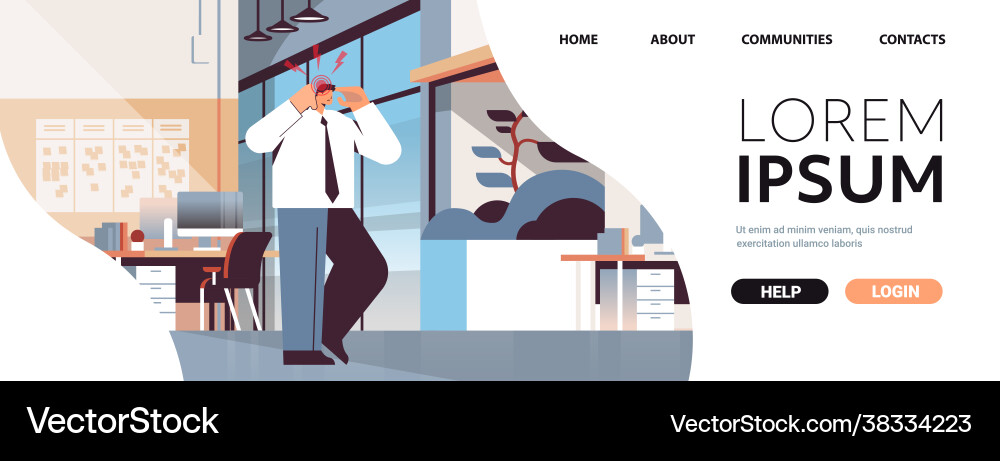 Businessman suffering from headache inflammation Vector Image