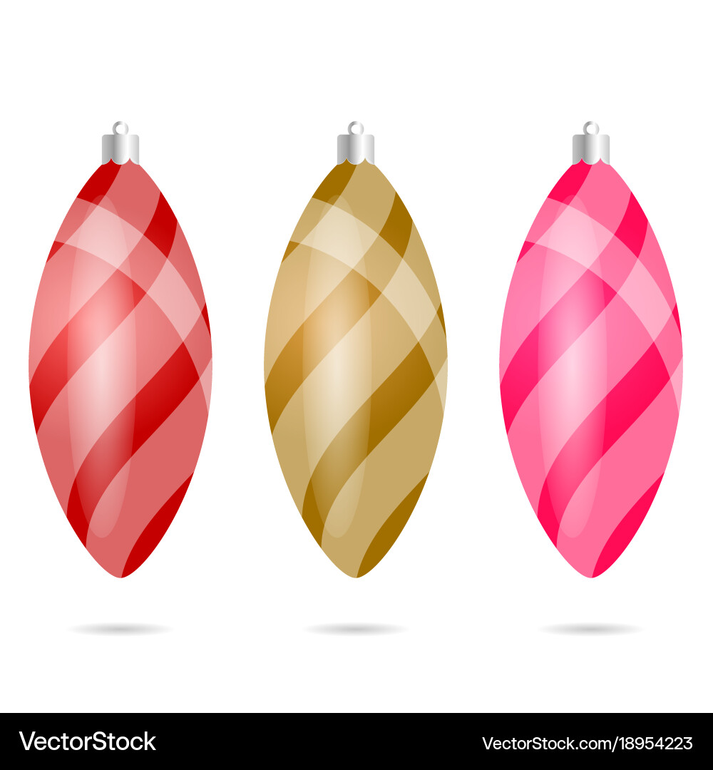 Chrismas ball in various color set Royalty Free Vector Image
