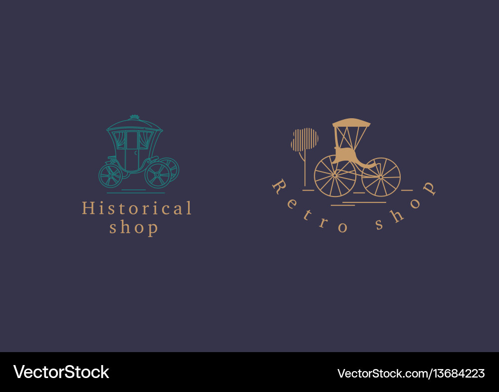Creative logo for the historic retro store Vector Image