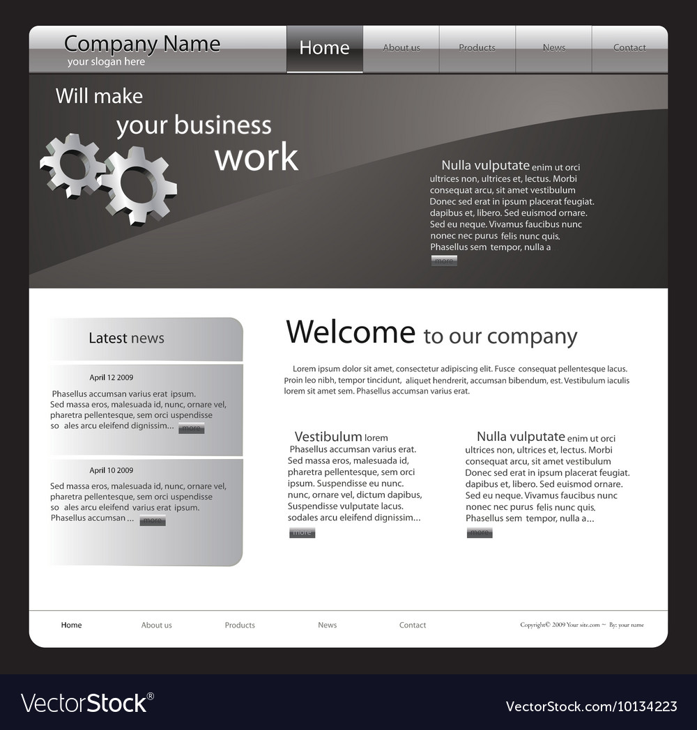 Editable website template Royalty Free Vector Image