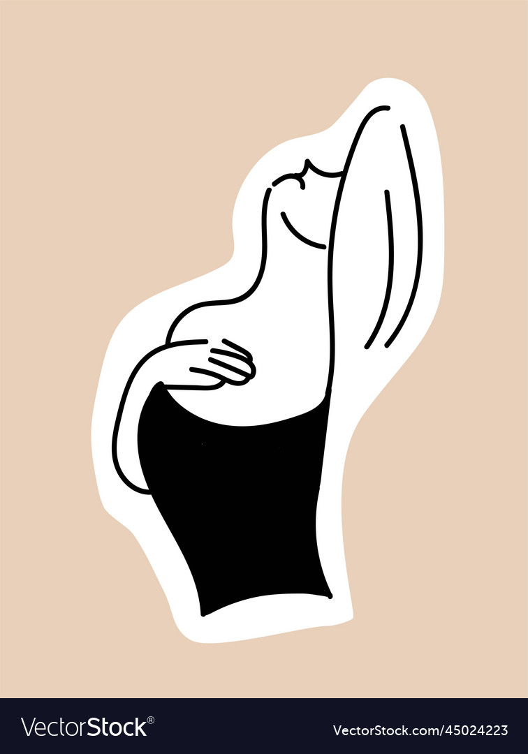 Female Body Stickers 8 Royalty Free Vector Image