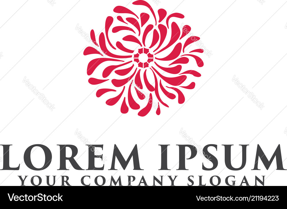 Flower decoration logo design concept template Vector Image